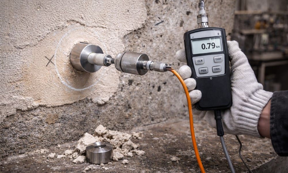 #1 Pull-Off Adhesion Strength Test of Plaster – In-situ Bond Testing ...